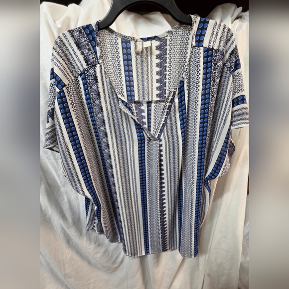 Cato | Tops | Cato Blue And White Striped Blouse | Poshmark